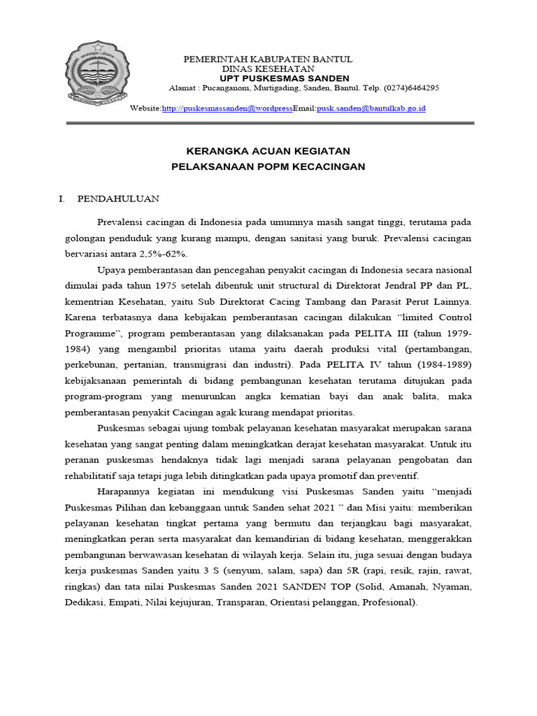 Kak Pelaksanaan Popm | PDF | Ilmu Sosial | Kesehatan Holistik