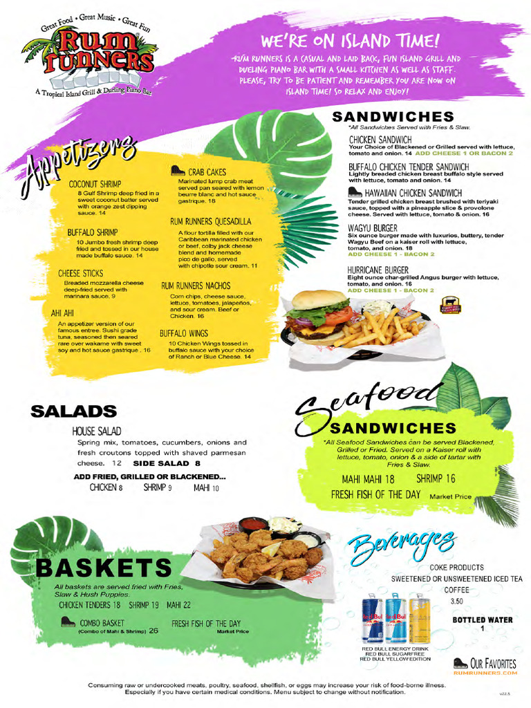 Rum Runners Menu 2022 - LR | PDF