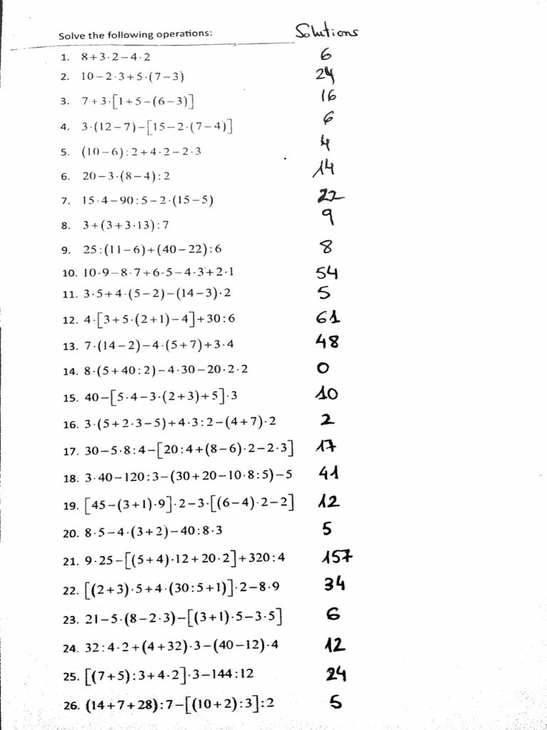 Combined Operations - Natural Numbers | PDF