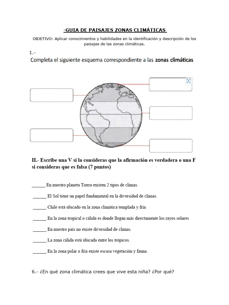 Guia Zonas Climaticas y Tipos de Paisajes | PDF