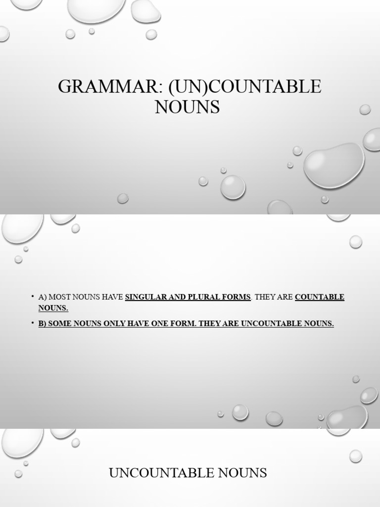 Unit 1 - Countable and Uncountable Nouns | PDF