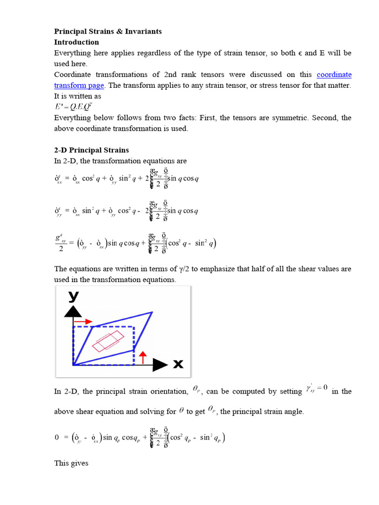 Strain Tensor Analysis Guide | PDF | Eigenvalues And Eigenvectors | Tensor