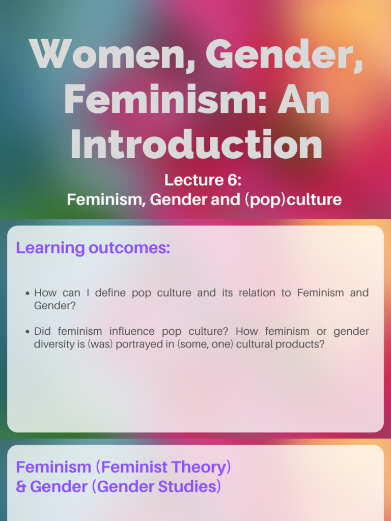 Slides - Lecture 6 - Fall 2023 - Intro - Gender | PDF | Art | History