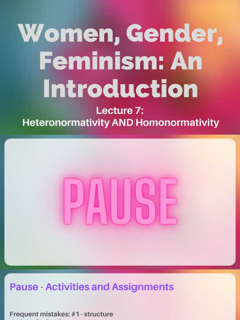 Slides - Lecture 7 - Fall 2023 | PDF | Gender | Gender Studies
