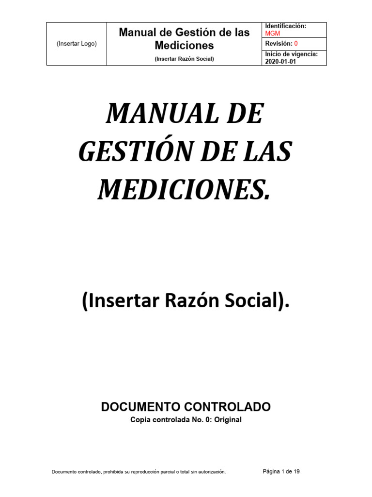 Manual Gestión Mediciones ISO 10012 | PDF | Calidad (comercial) | Medición