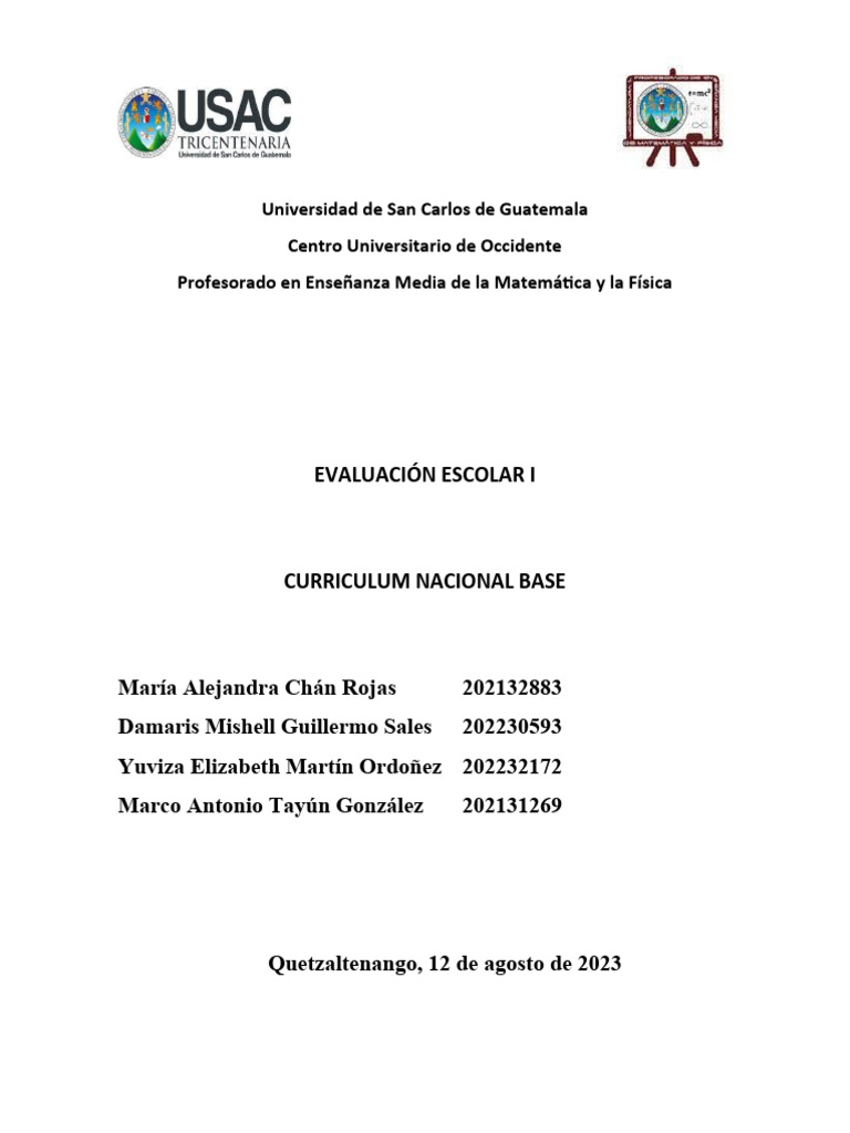 Curriculum Nacional Base | PDF
