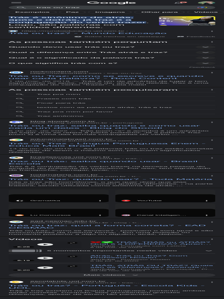 Tras Ou Traz - Pesquisa Google | PDF