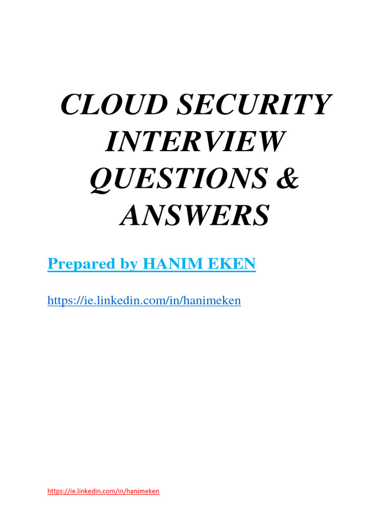 Cloud Security Interview Q&A Guide | PDF