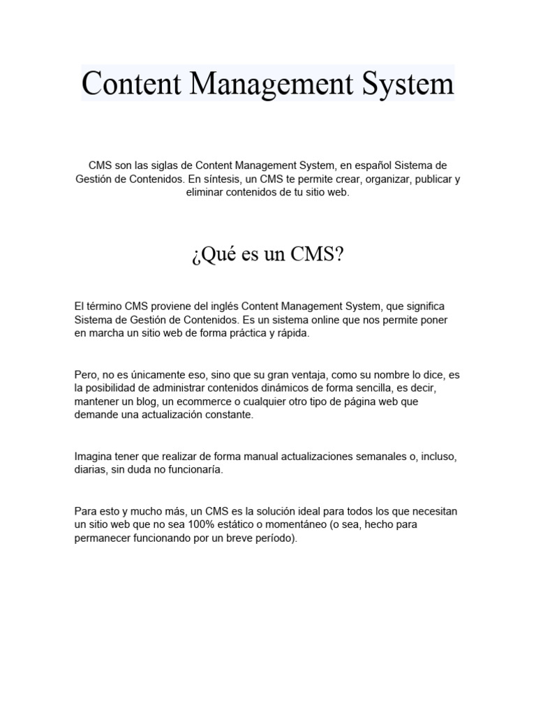 Content Management System | PDF