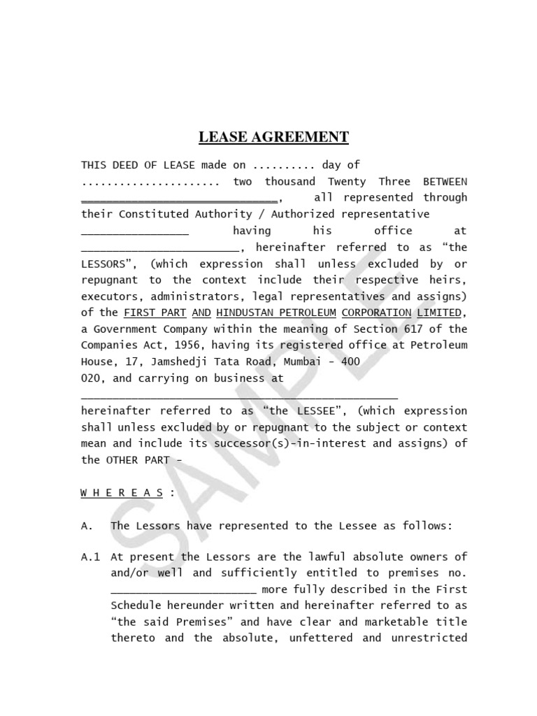 Lease Agreement Chandigarh Mohali 150223 | PDF | Lease | Taxes