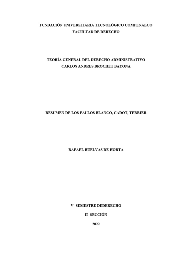 Resumen de Los Fallos - Blanco, Cadot, Terrier | PDF Resumen de Los Fallos - Blanco, Cadot, Terrier | PDF