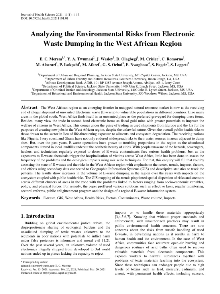 Environmental Risks Examples