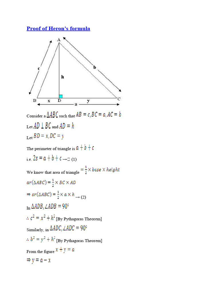 Heron Formula Proof | PDF | Teaching Methods & Materials