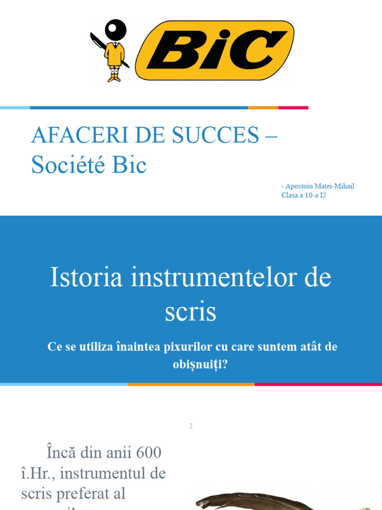 Proiect Companie Société Bic | PDF