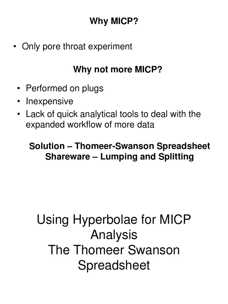 Thomeer Swanson Type Curve Matching | PDF | Porosity | Permeability ...
