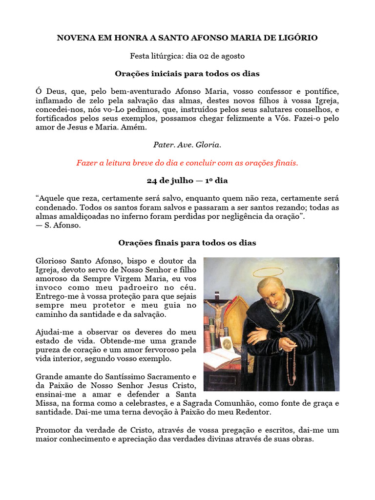 Novena - Santo Afonso | PDF