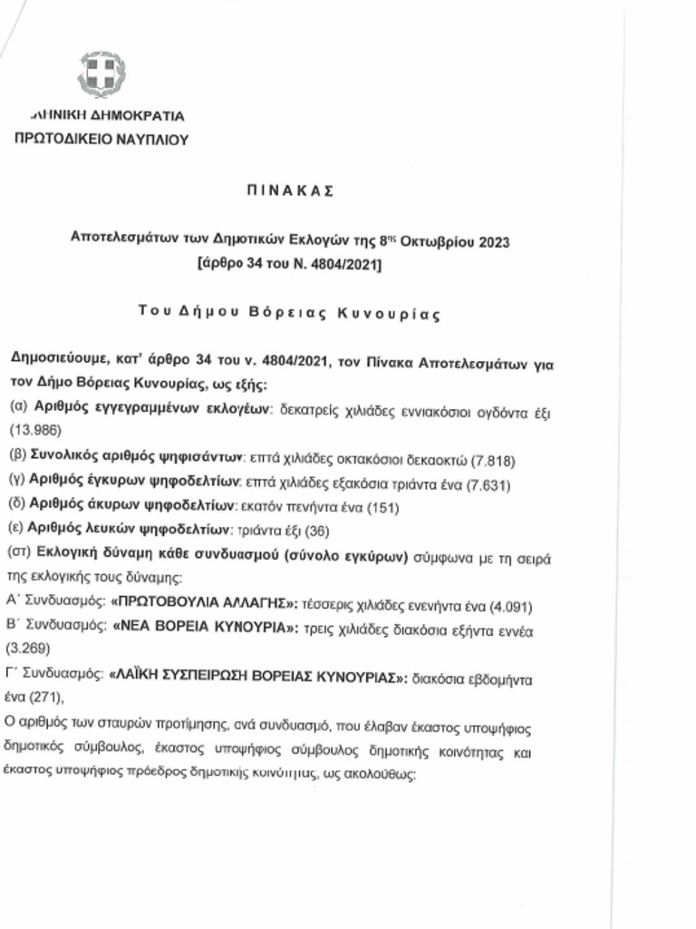 Apotelesmata Voreia | PDF