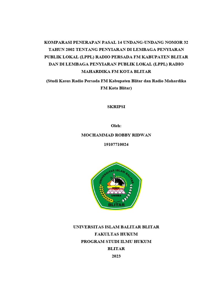 Skripsi Hukum Print Siap Print | PDF