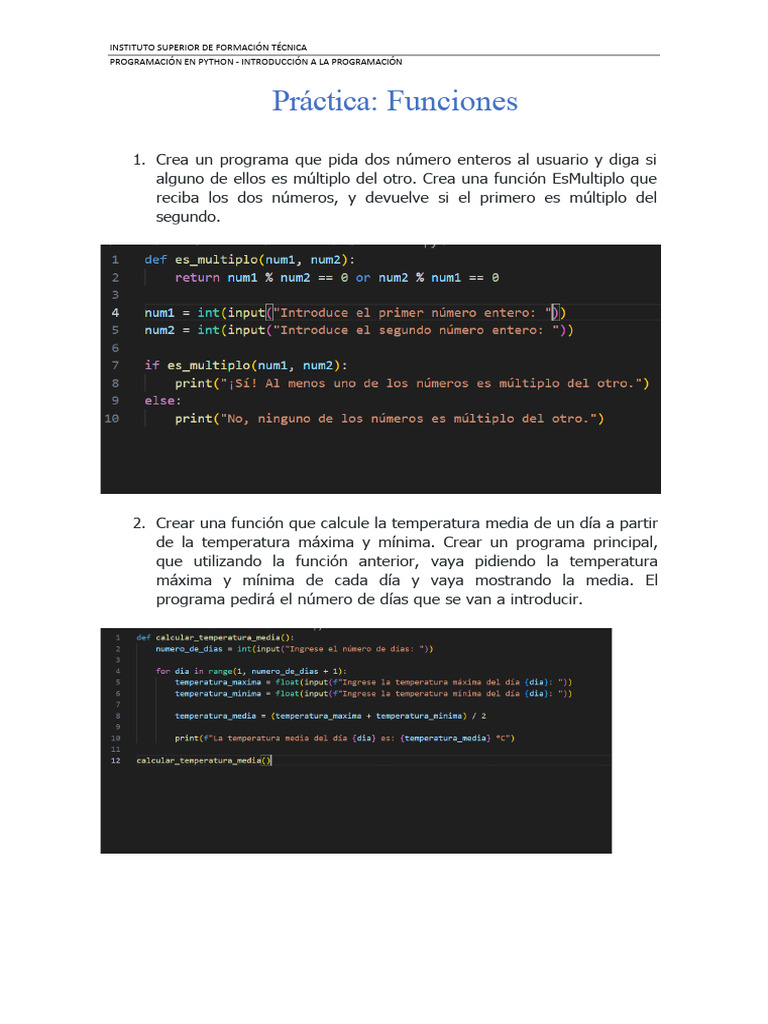 Práctica - FUNCIONES-1 | PDF