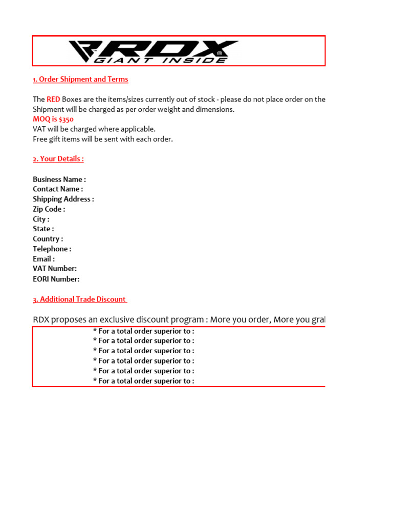 RDX Distributor Price List - USD UK 2023 Copy 5 | PDF