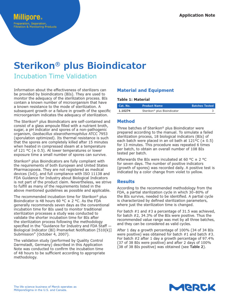 Sterikon Validation Study An1800en MK | PDF | Sterilization ...