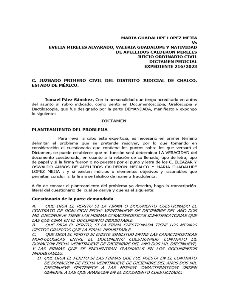 Dictamen Pericial | PDF | Ciencias sociales | Estudios de idiomas ...