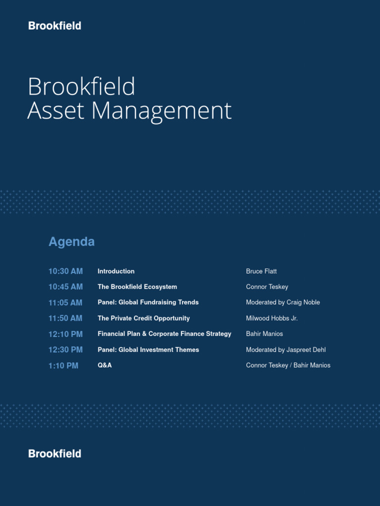 Brookfield Asset Management Investor day 2023 | PDF | Private Equity ...