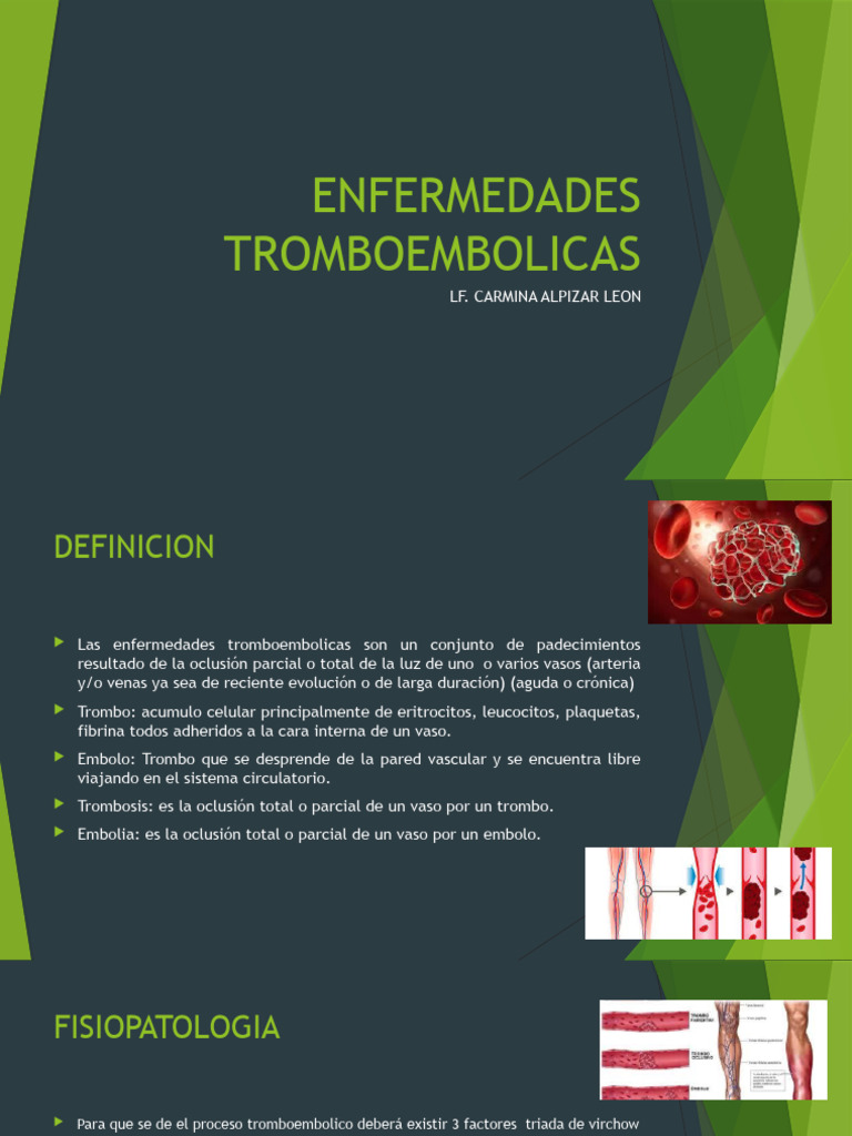 Enfermedades Tromboembolicas | PDF | Trombo | Embolia