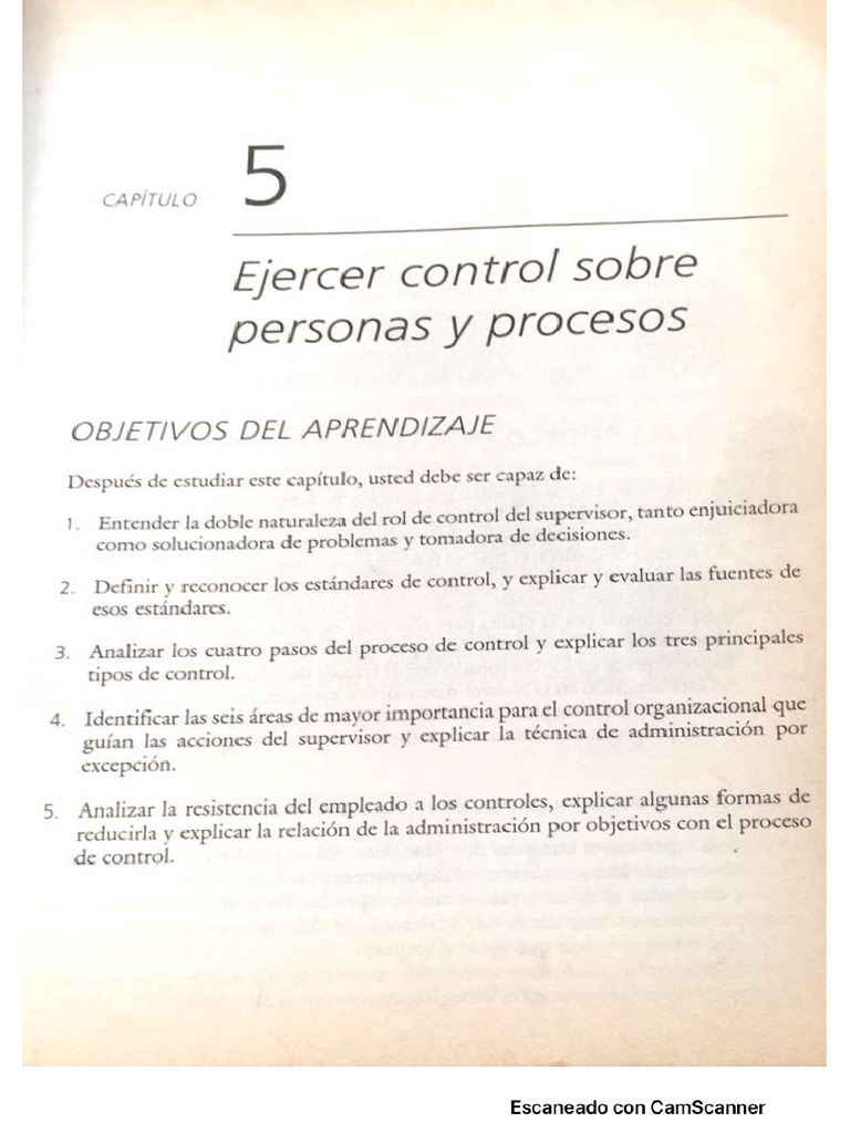 Capitulo 5 Ejercer Control Sobre Personas y Procesos | PDF