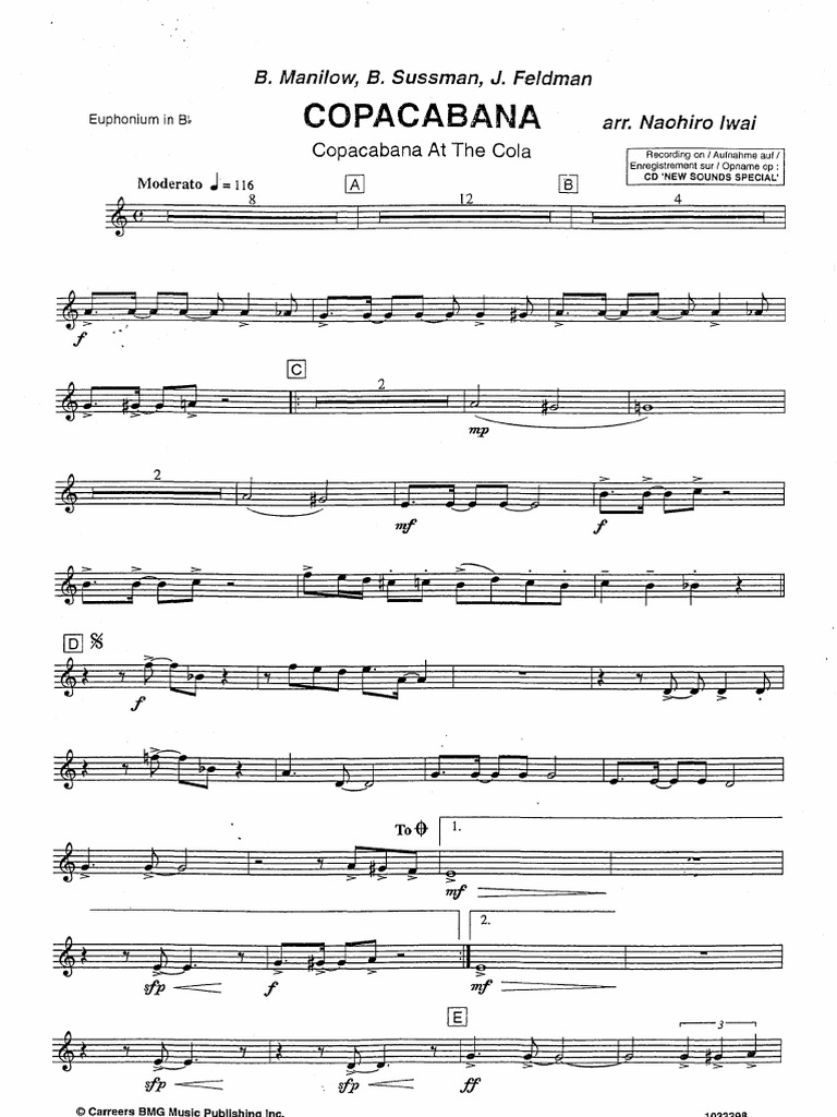 Copacabana - Baritonio 1 | PDF