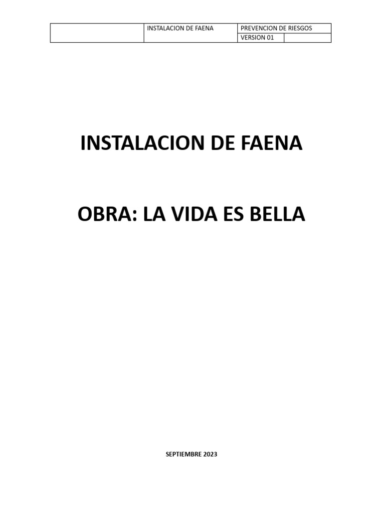 Pts. Instalacion de Faena | PDF | Ducha | Agua