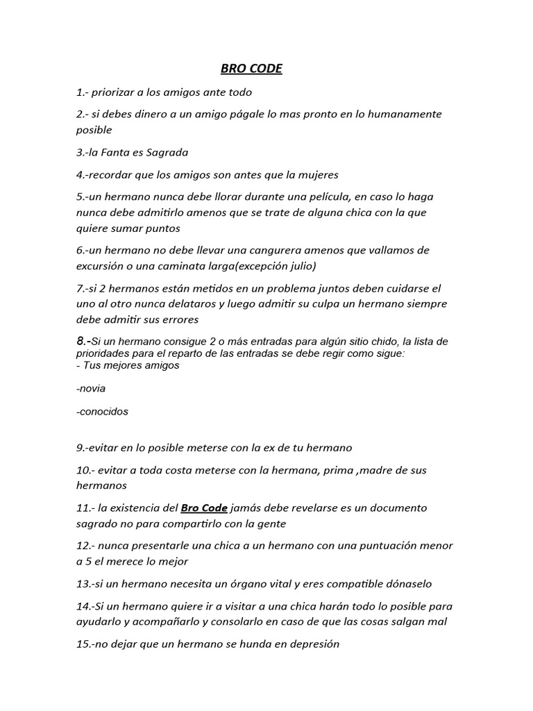 Bro Code | PDF