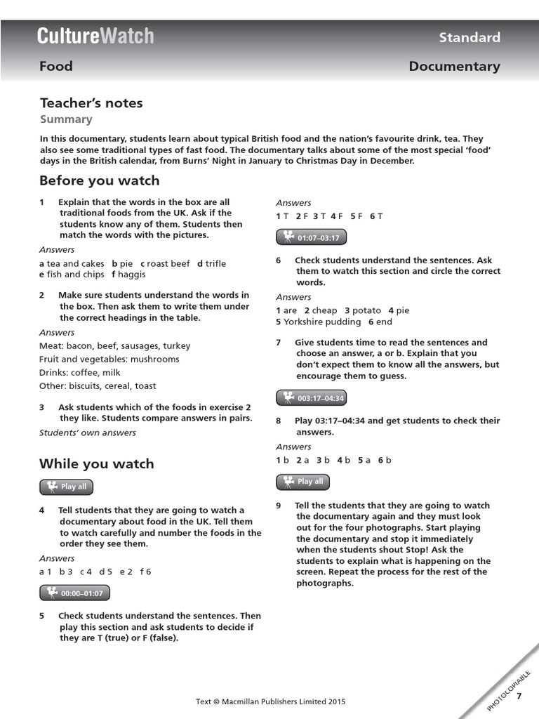 CW1 Food Docu TN Stand | PDF