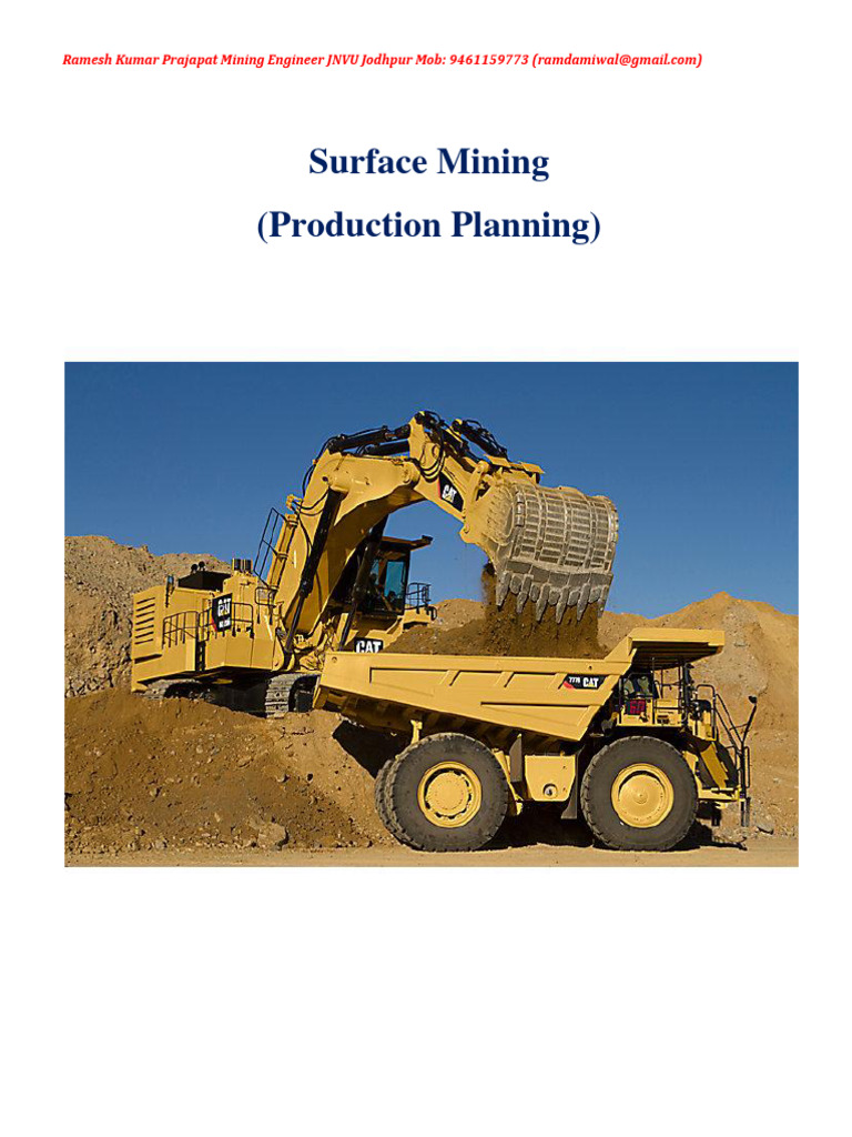Surface Mining Production Calculation 1695376422 | PDF