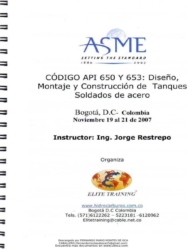API 650 y 653 Diseño | PDF | Tanques | Acero