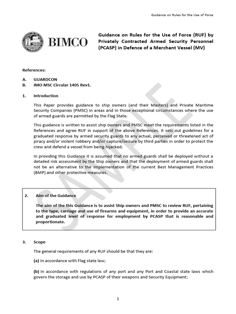 Use of Force Guidelines for Maritime Security | PDF | History