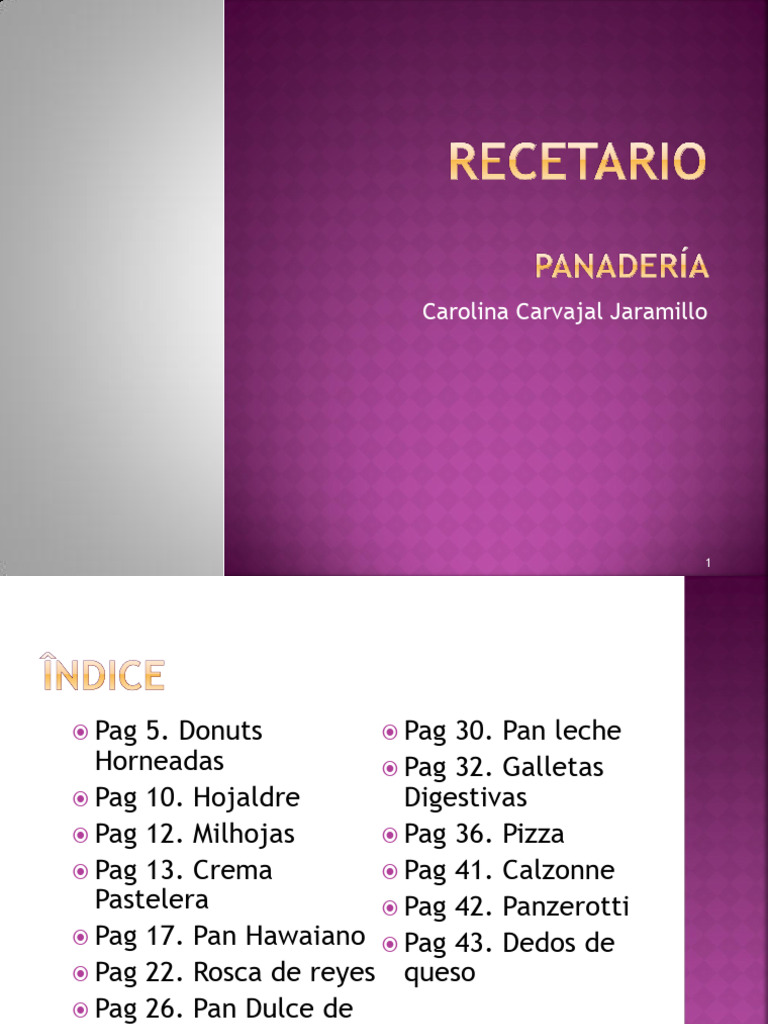 Recetas Panaderìa | PDF