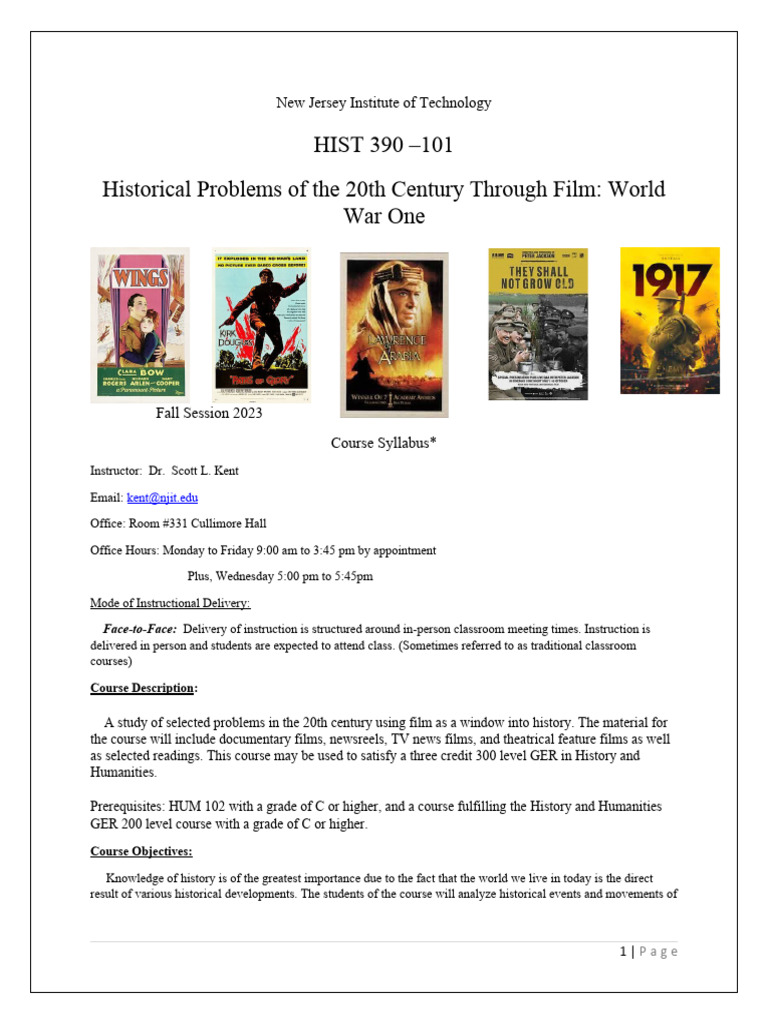 HIST-390 Syllabus Fall 2023 With Text Book | PDF