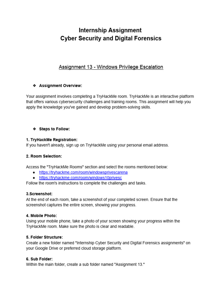 Assignment 13 Windows Privilege Escalation | PDF | Computers
