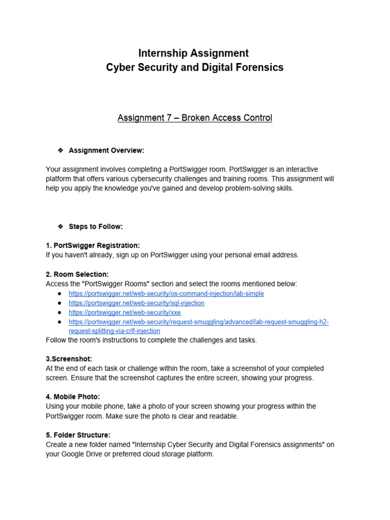 PortSwigger Assignment: Access Control Tasks | PDF