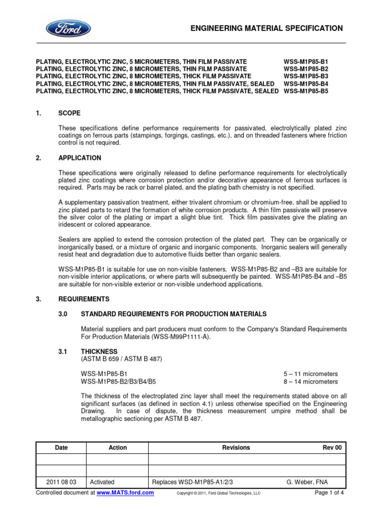 Engineering Material Specification: 1. Scope | PDF