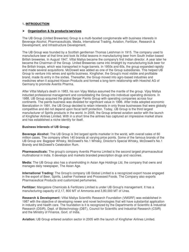 UB Group | PDF | Economies | Beverages