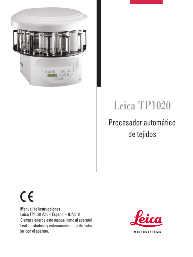 Leica TP1020: Procesador Automático de Tejidos | PDF | Fusible (Eléctrico) | Laboratorios