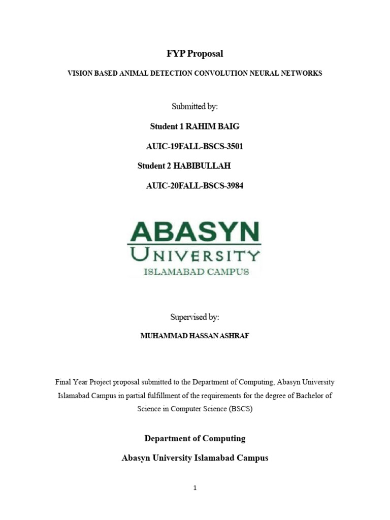 FYP Proposal1 | PDF | Computer Science | Computing