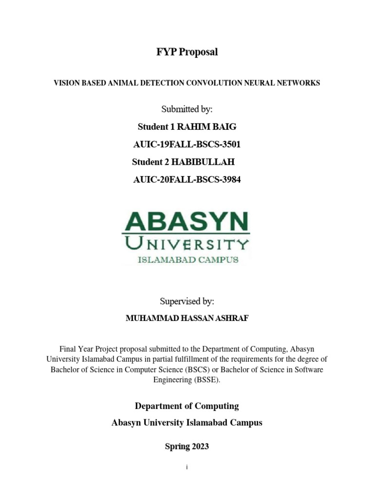 FYP Proposal01 | PDF | Science & Mathematics | Computers