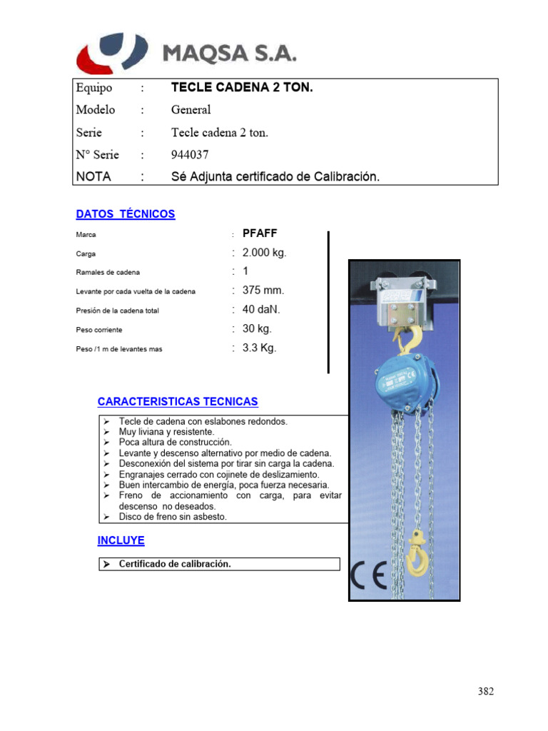 Manual de Uso y Seguridad de Tecle | PDF | Bienes manufacturados