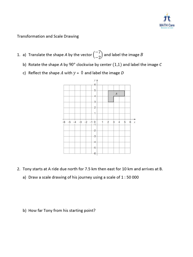 HW 16 Mix Transformation and Scale Drawing | PDF