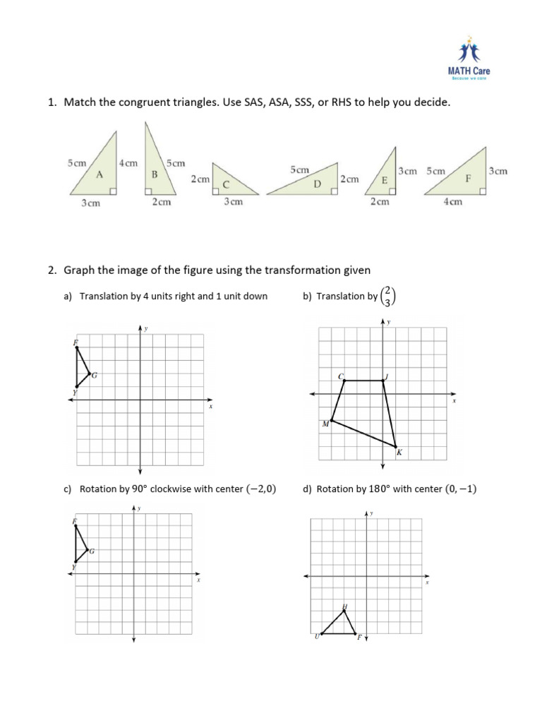 HW 15 Congruent Shape and Transformation | PDF