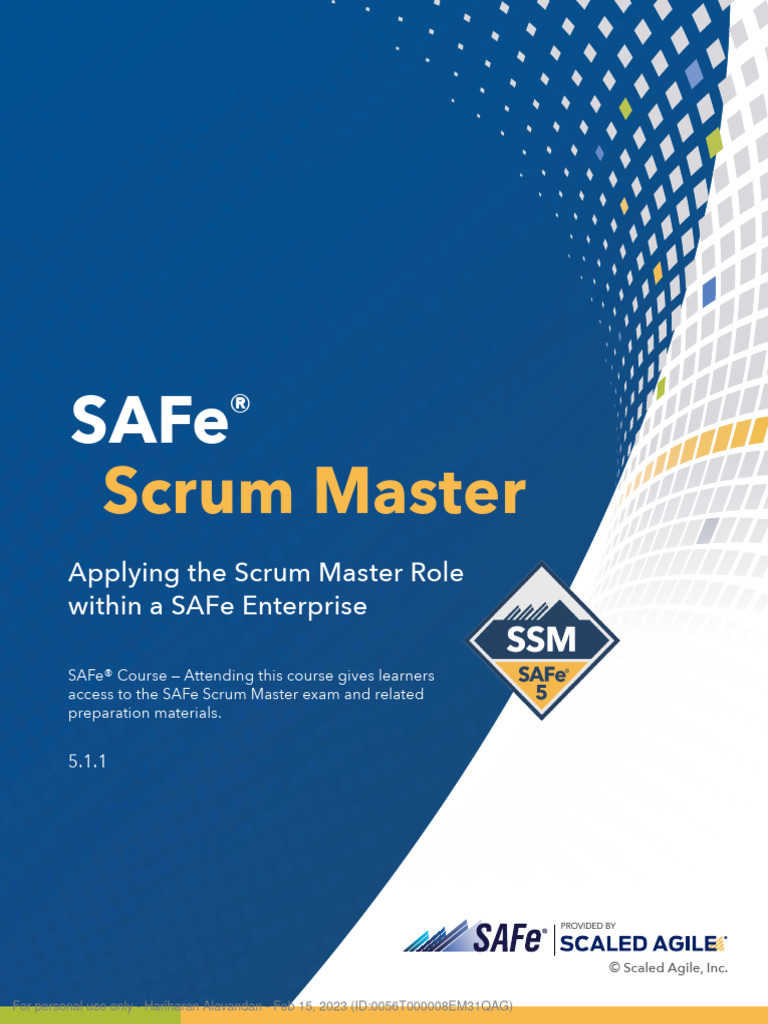 SAFe Scrum Master Digital Workbook (5.1.1) | PDF | Scrum (Software Development) | Product ...