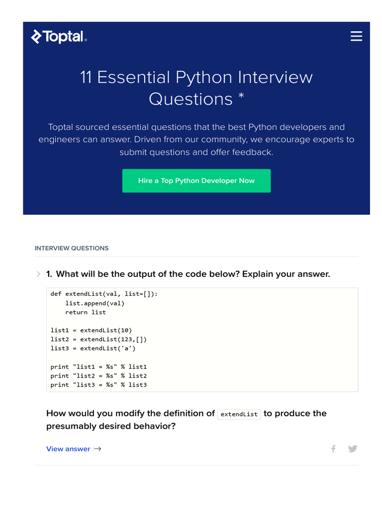 www-toptal-com-python-interview-questions | PDF
